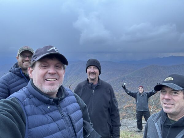 The summit before the snow at Standing Indian in western North Carolina ...